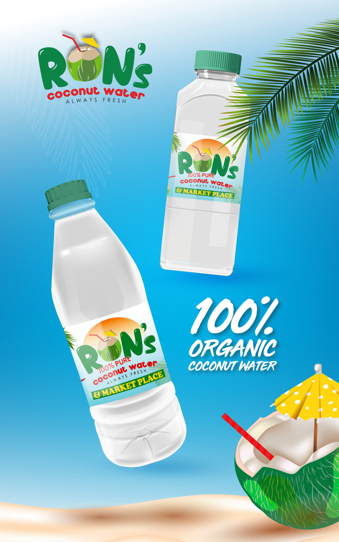 Ron's Coconut Water Packaging Design - Creative Fusion Art Studio Ron's Coconut Water Packaging Design - Creative Fusion Art Studio